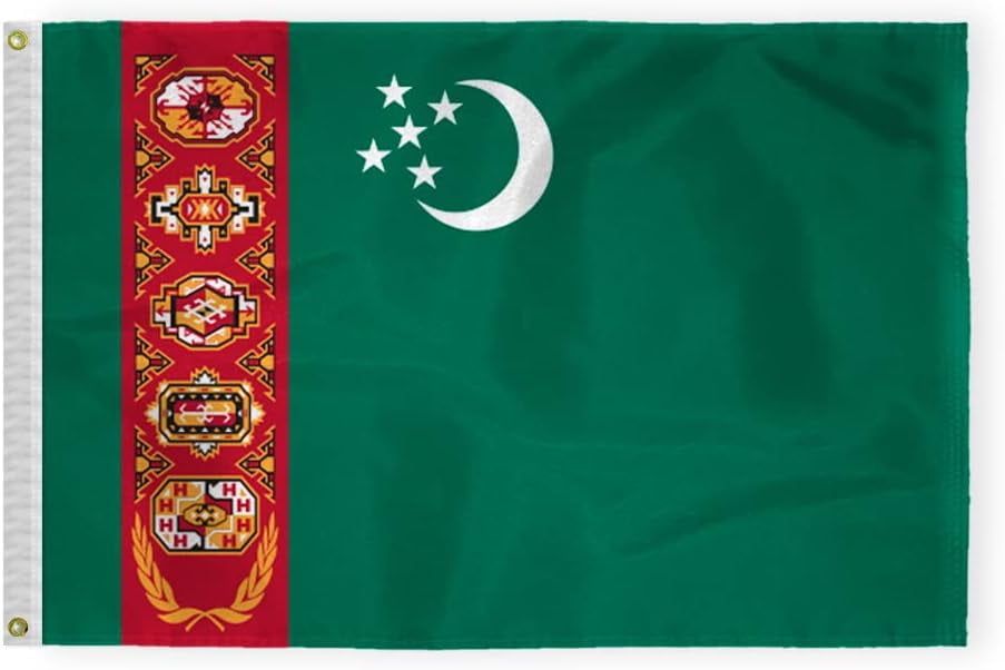 AGAS Turkmenistan Flag 2x3 ft Outdoor 200D Nylon Double Stitched Hem ...