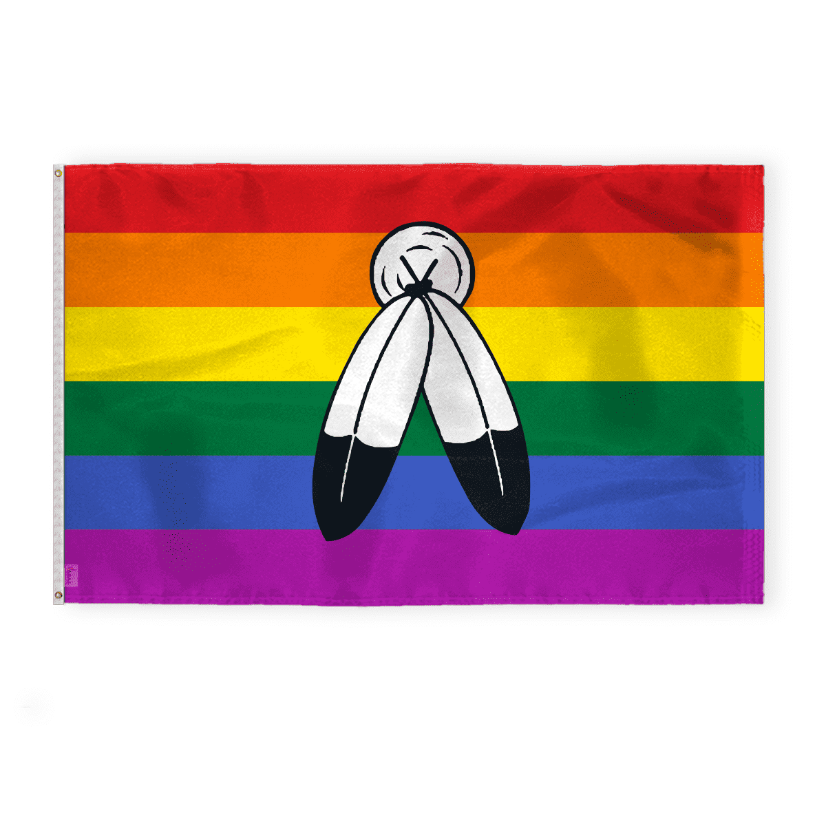 AGAS Two-Spirit Rainbow Flag 5x8 Ft - Double Sided Printed 200D Nylon ...