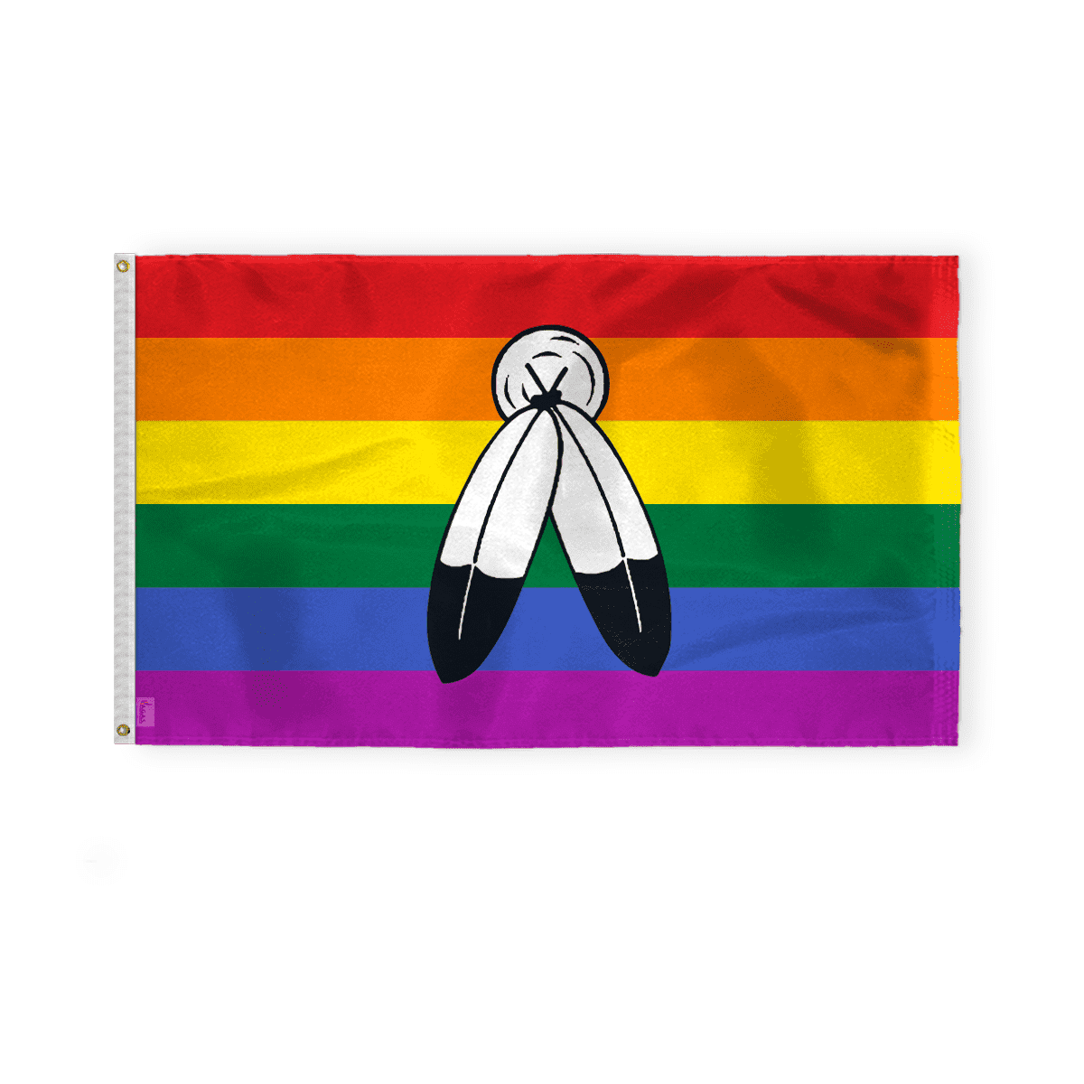 Agas Two Spirit Rainbow Pride Flag 3x5 Ft Double Sided Printed 200d