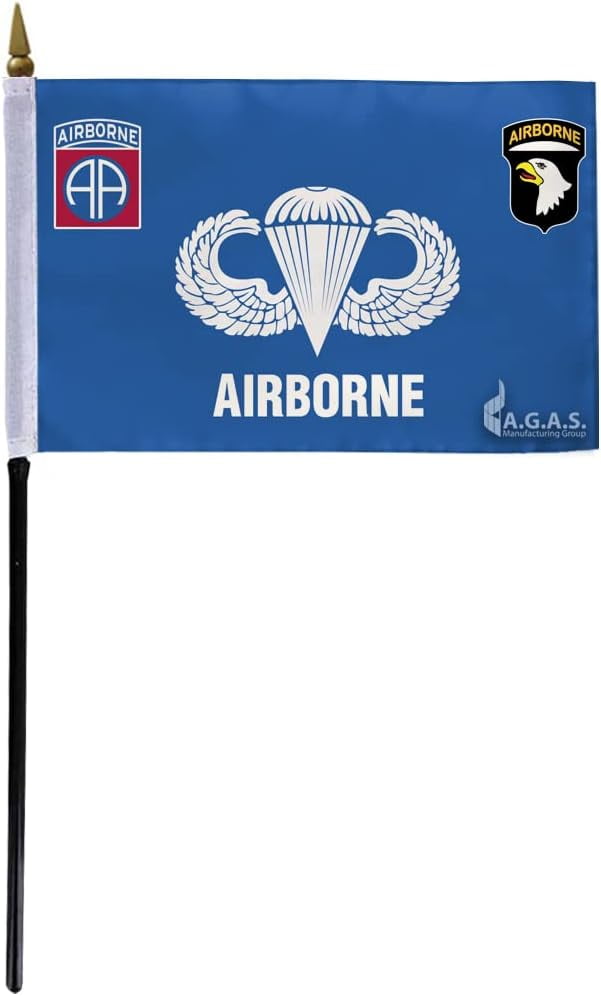 AGAS US Army 82nd 101st Airborne Stick Flag - 4x6 inch - Special ...