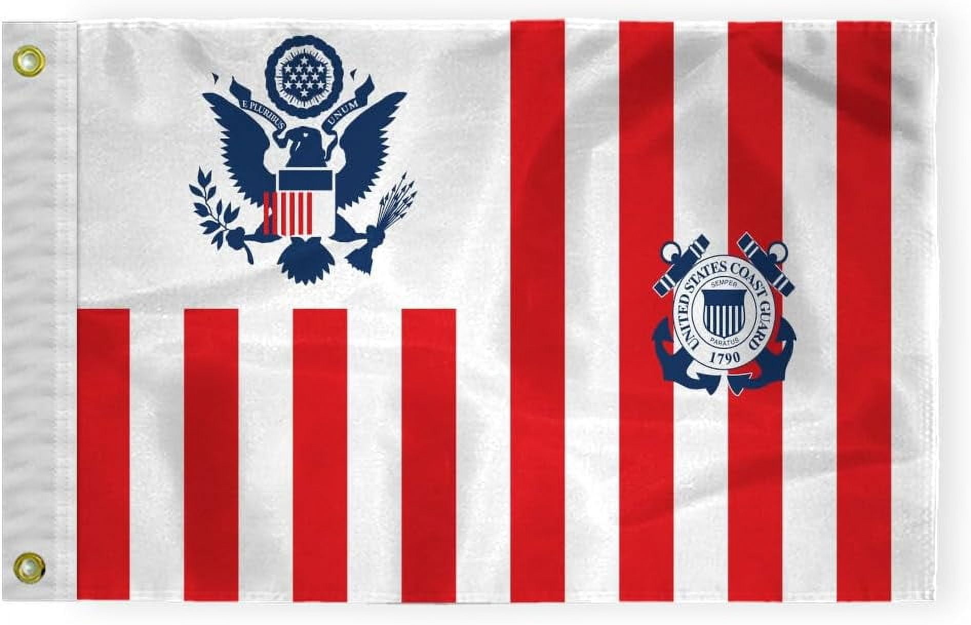 AGAS USA Coast Guard Ensigns Flag - 15 x 24 Inch - Printed 200D Nylon ...