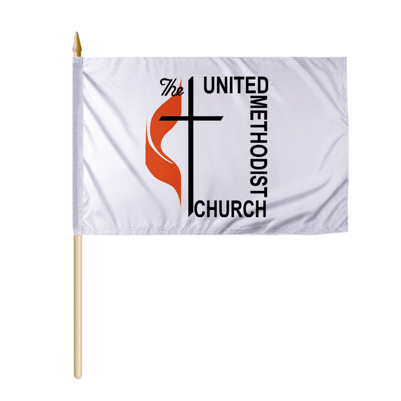 AGAS United Methodist Church Stick Flag 12x18 inch- Single Sided ...