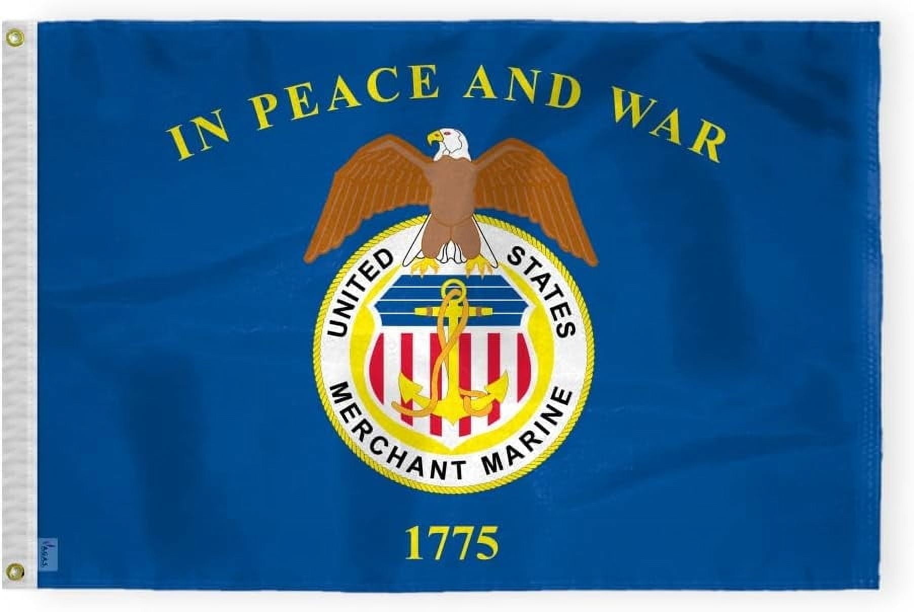 AGAS United States Merchant Marines Flag 2x3 Ft - Printed 200D Nylon ...
