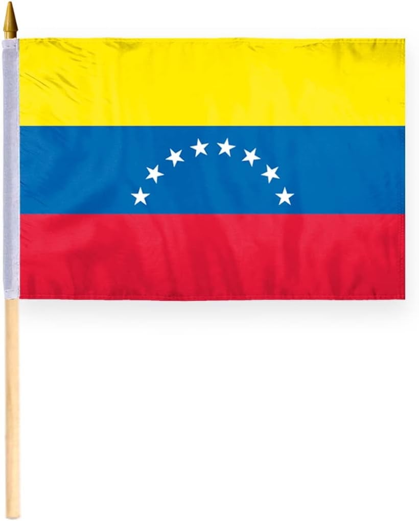 AGAS Venezuela No Seal Flag 12x18 inch - 24" Wood Pole 100% Polyester ...