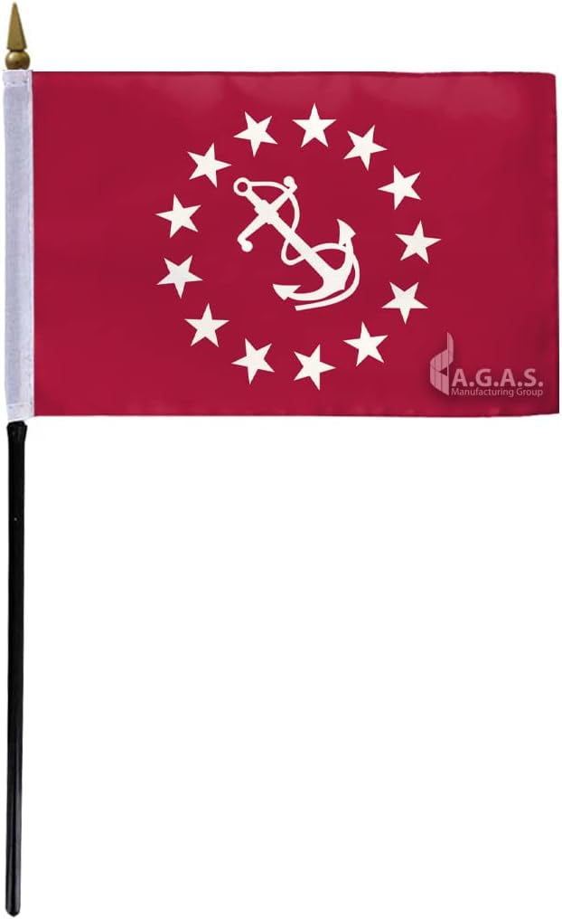 AGAS Vice Commodore Officers Flag on Staff - 4 x 6 Inch - Printed ...