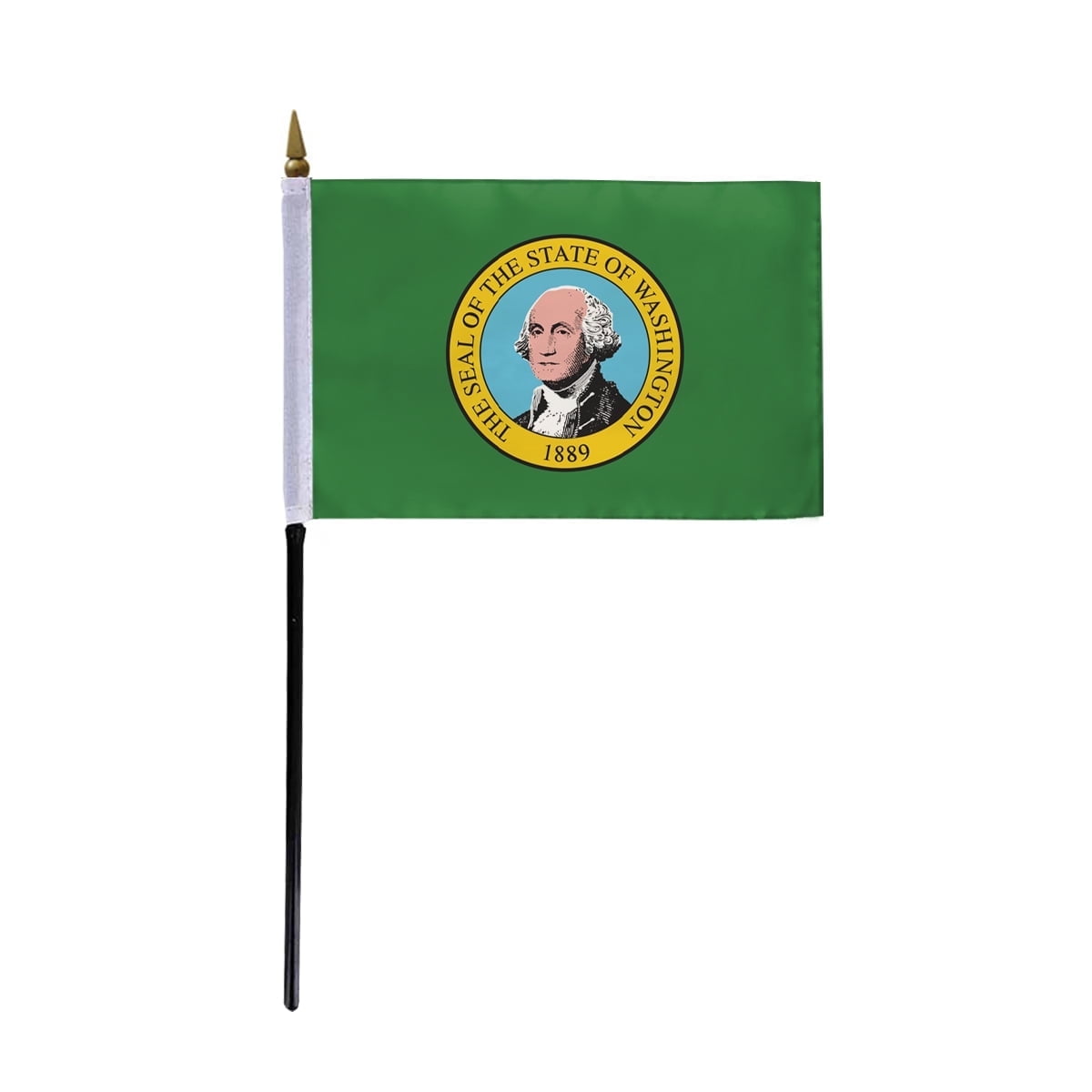 AGAS Washington Stick Flag 4x6 Inch with 11 inch Plastic Pole - Double ...