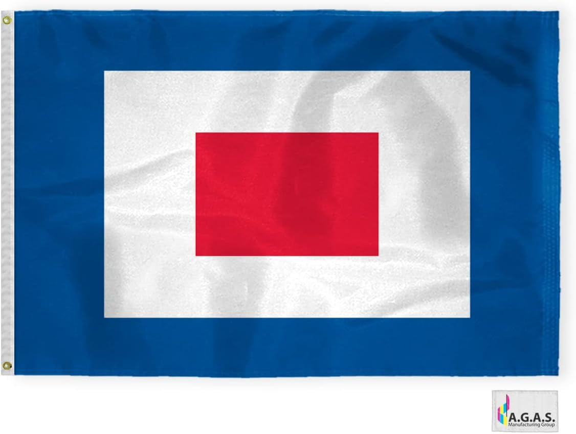 AGAS Whiskey Code W Marine Signal Flag - Printed 200D Nylon - Canvas ...