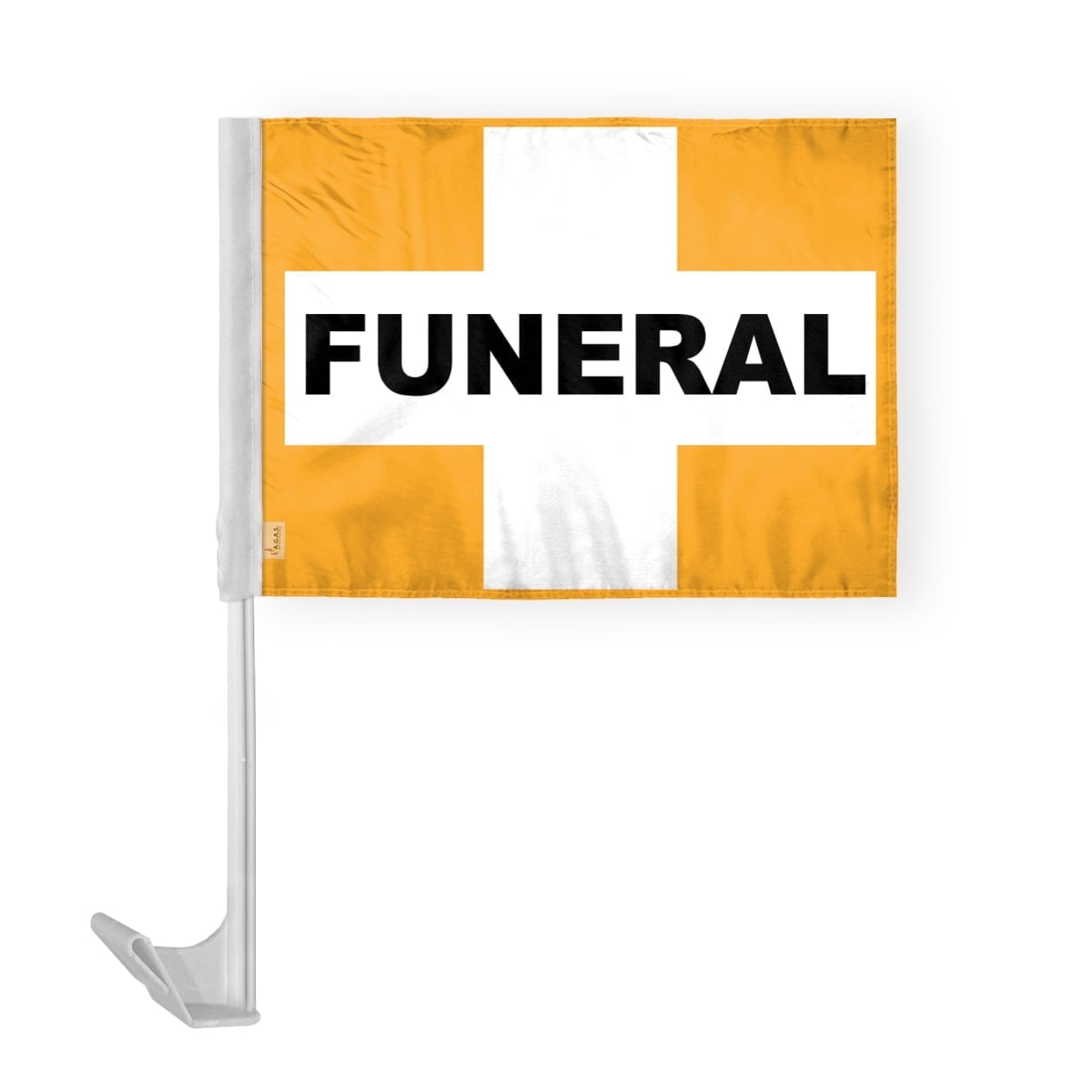 AGAS White Cross on Gold Funeral Car Flags - 6x9 inch, Double-Stitched ...