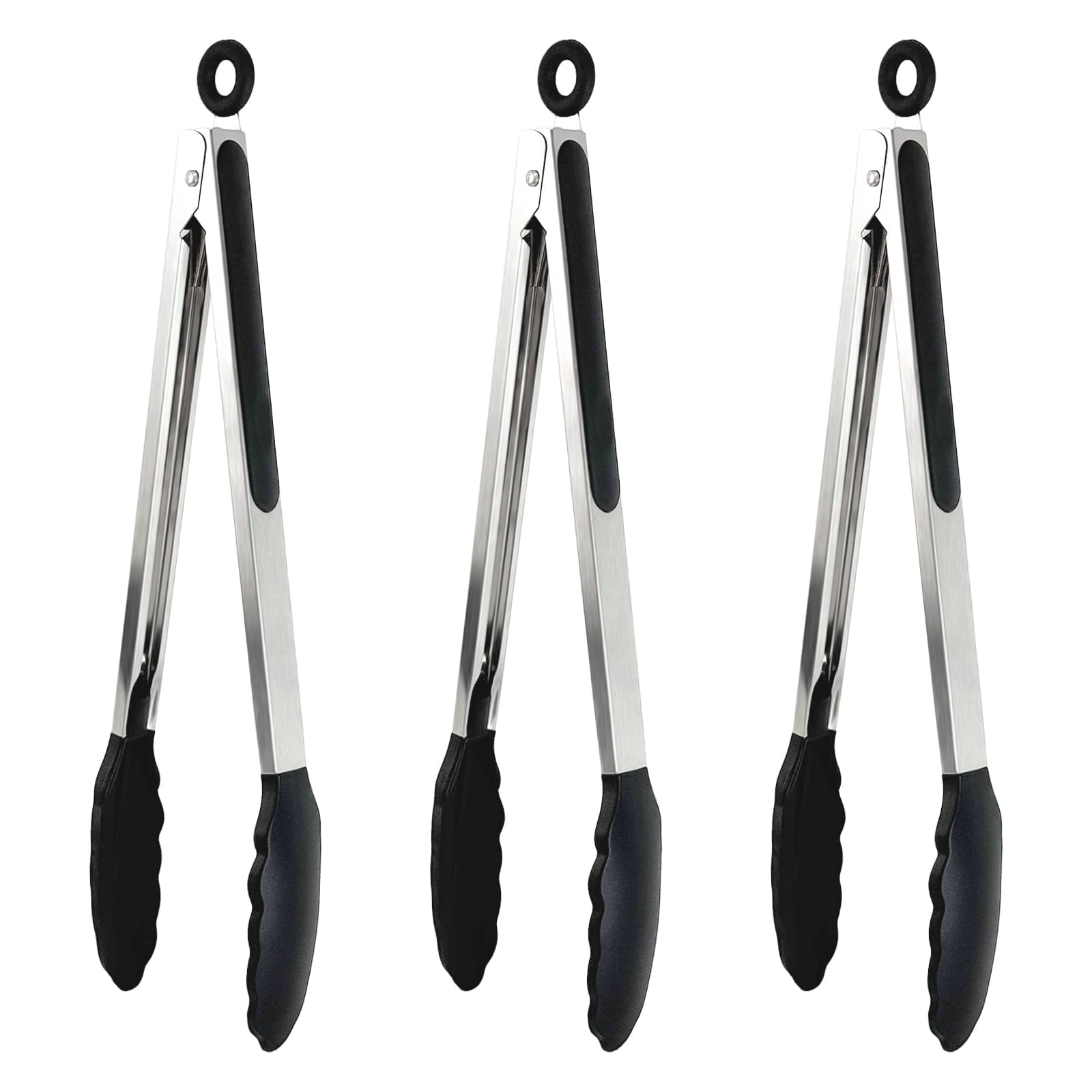 AGCAN Kitchen Tongs with Silicone Tips, 3 Pack 13.4 inch Super Long ...
