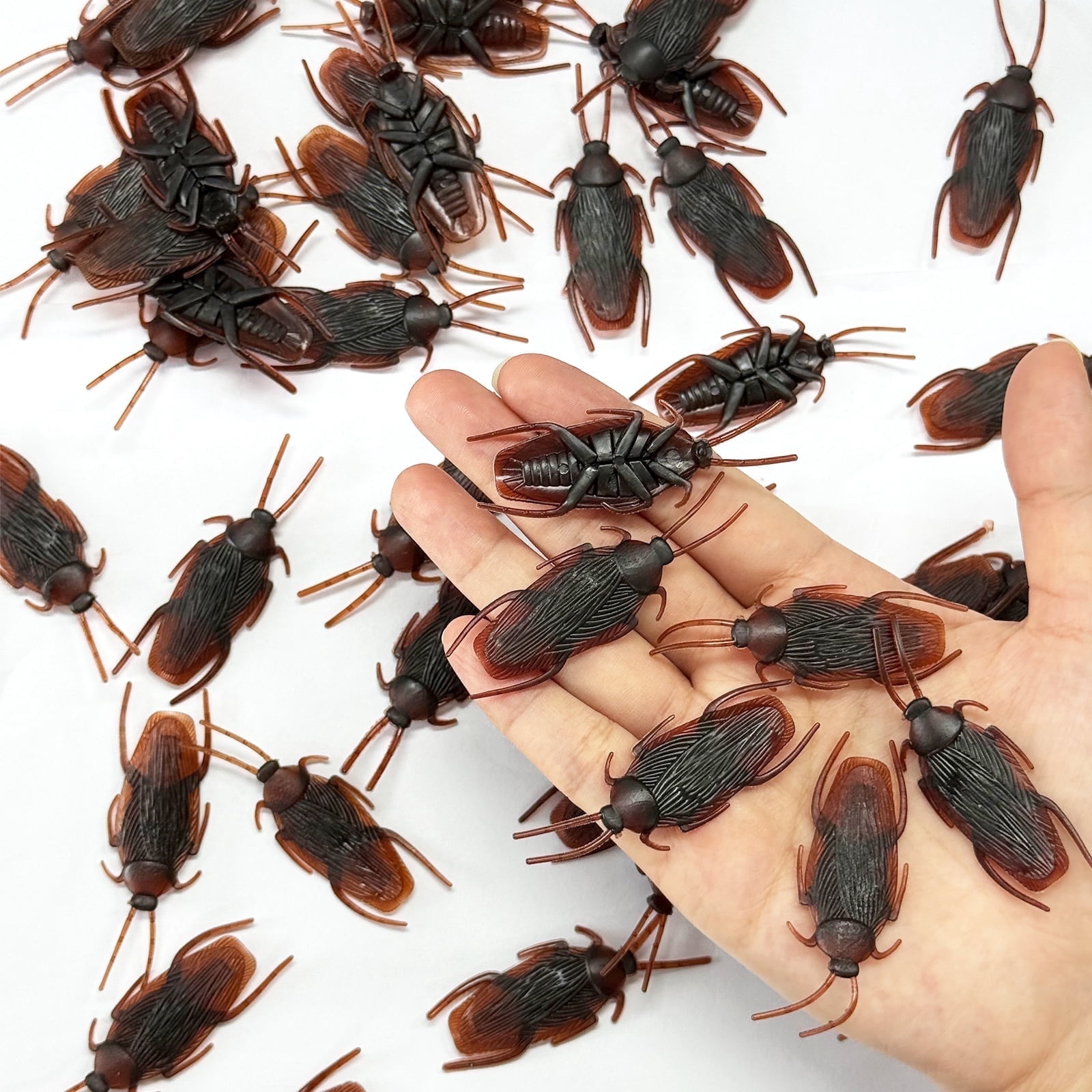 AGCAN 200PCS Prank Fake Roaches Model Simulation Rubber Cockroach Roach ...