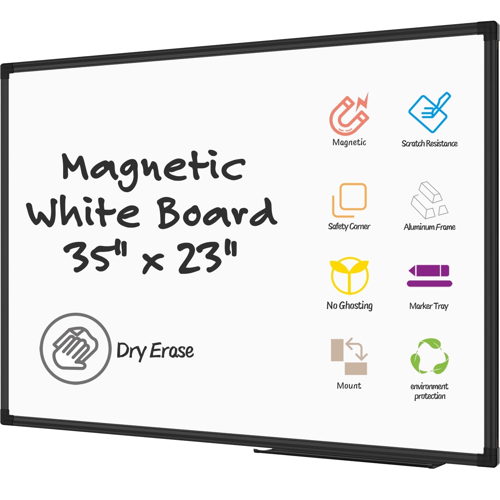 AGCAN Dry Erase Board 23" x 35" Magnetic Whiteboard 3'x2' Dry White ...