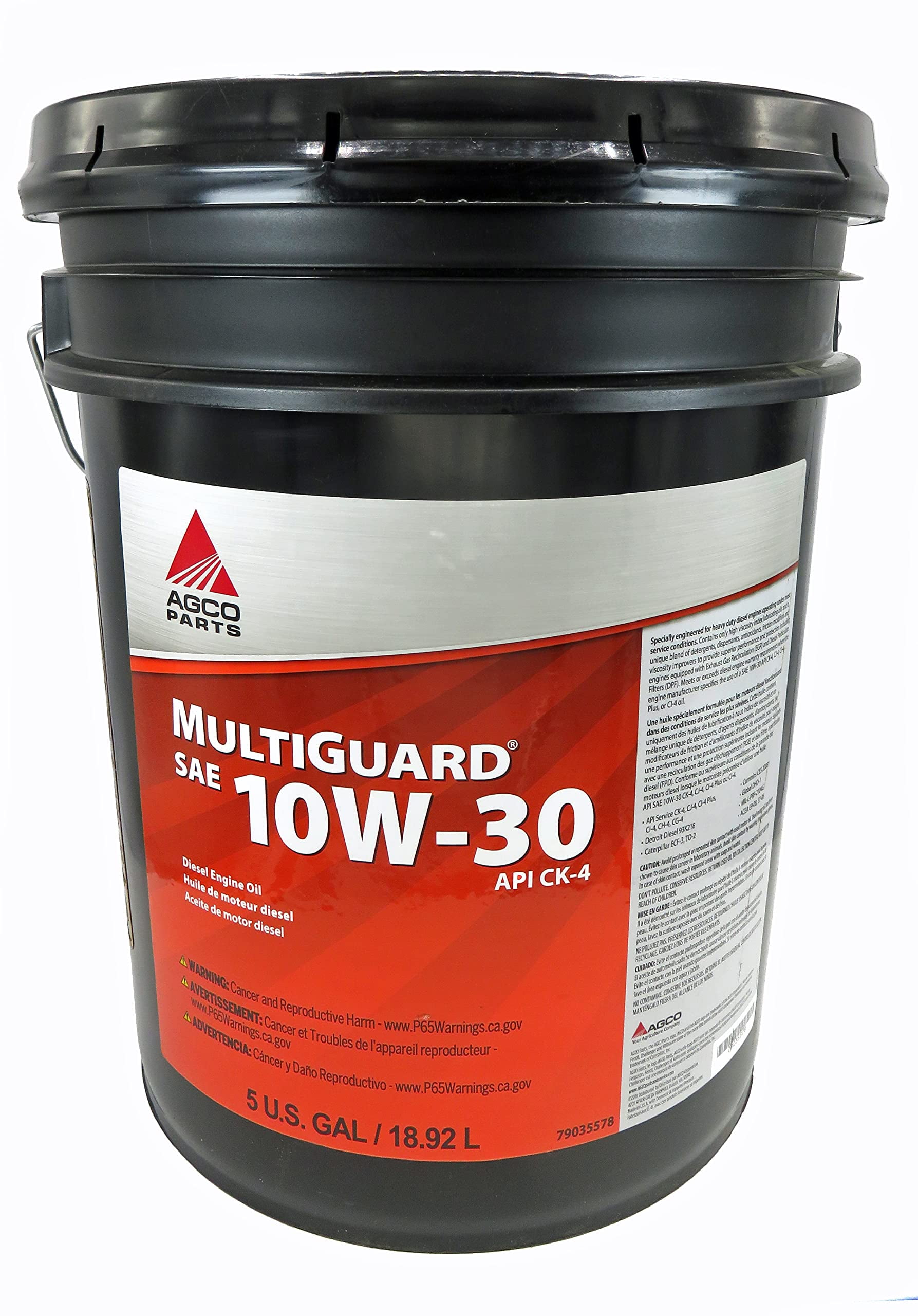 AGCO MultiGuard SAE 10W-30 Diesel Engine Oil API CK-4 5 Gallon ...