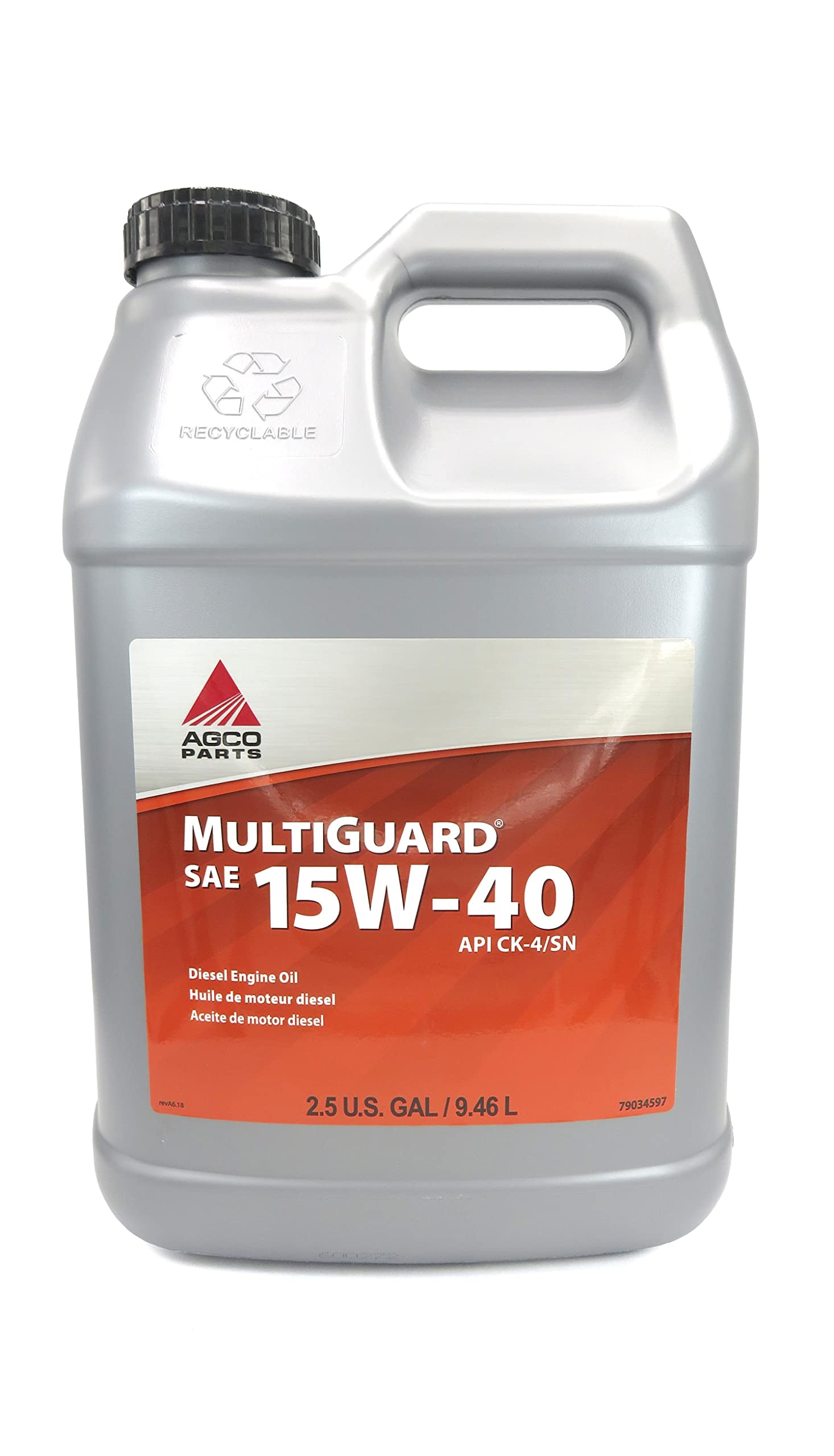 AGCO MultiGuard SAE 15W-40 API CK-4 Diesel Engine Oil 2.5 Gallon ...