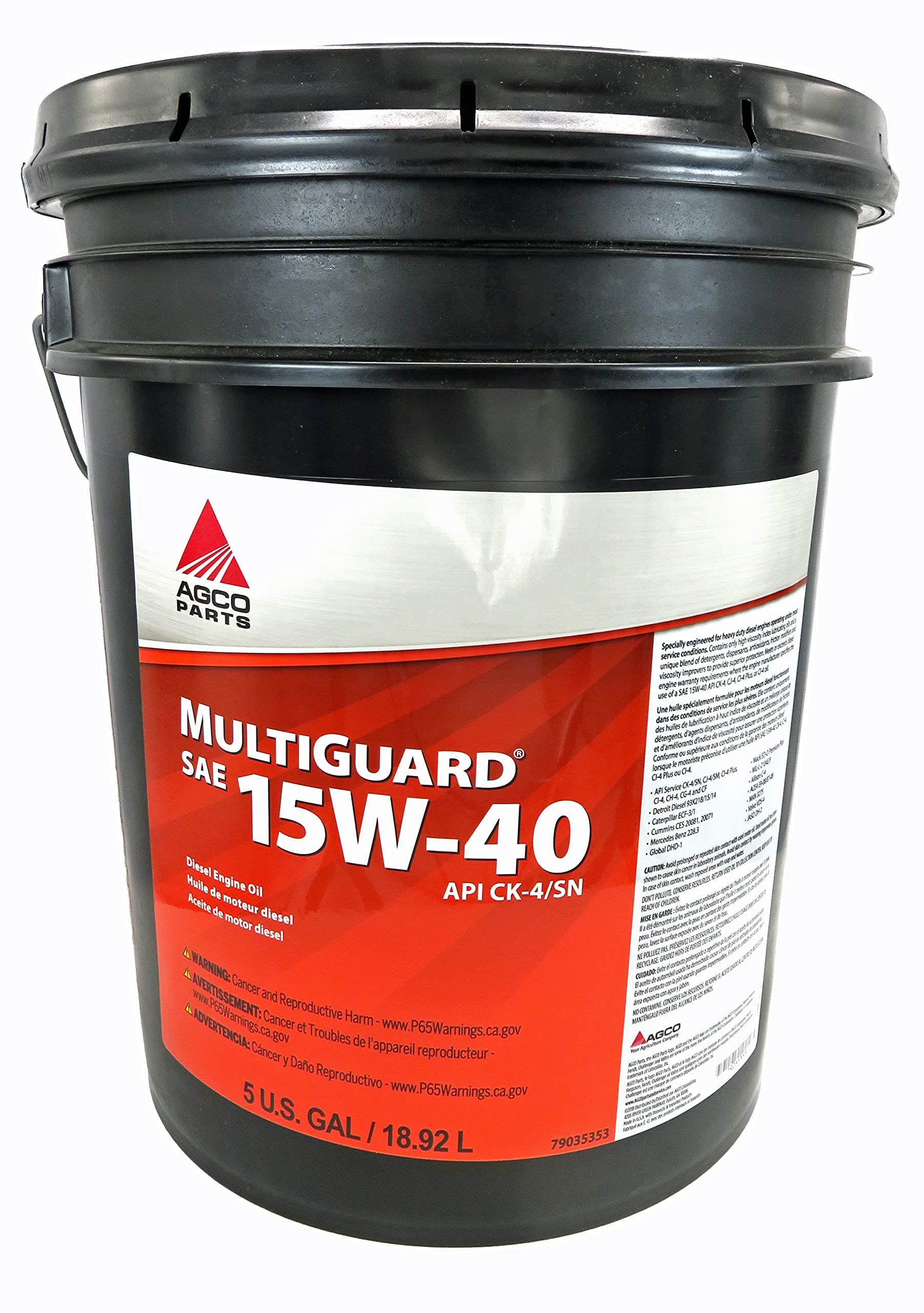 AGCO MultiGuard SAE 15W-40 Conventional Diesel Engine Oil API CK-4 5 ...