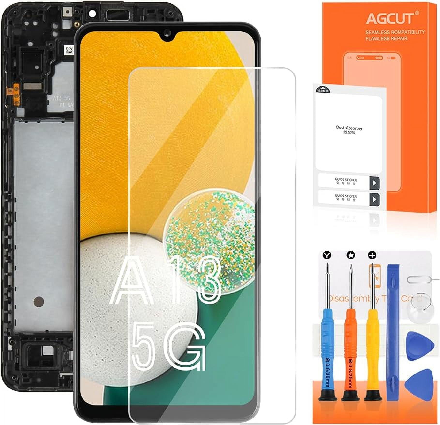 AGCUT LCD Screen Replacement for Samsung Galaxy A13 5G, Perfect Cell Phone Fit, Black with Frame ...
