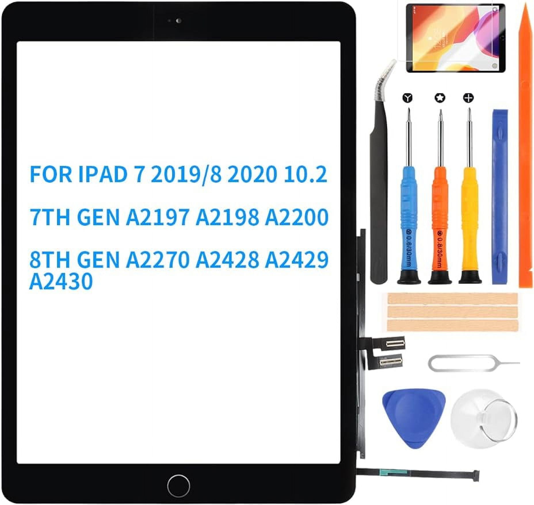 AGCUT Touch Screen Replacement with Tempered Glass for Apple iPad 7 ...