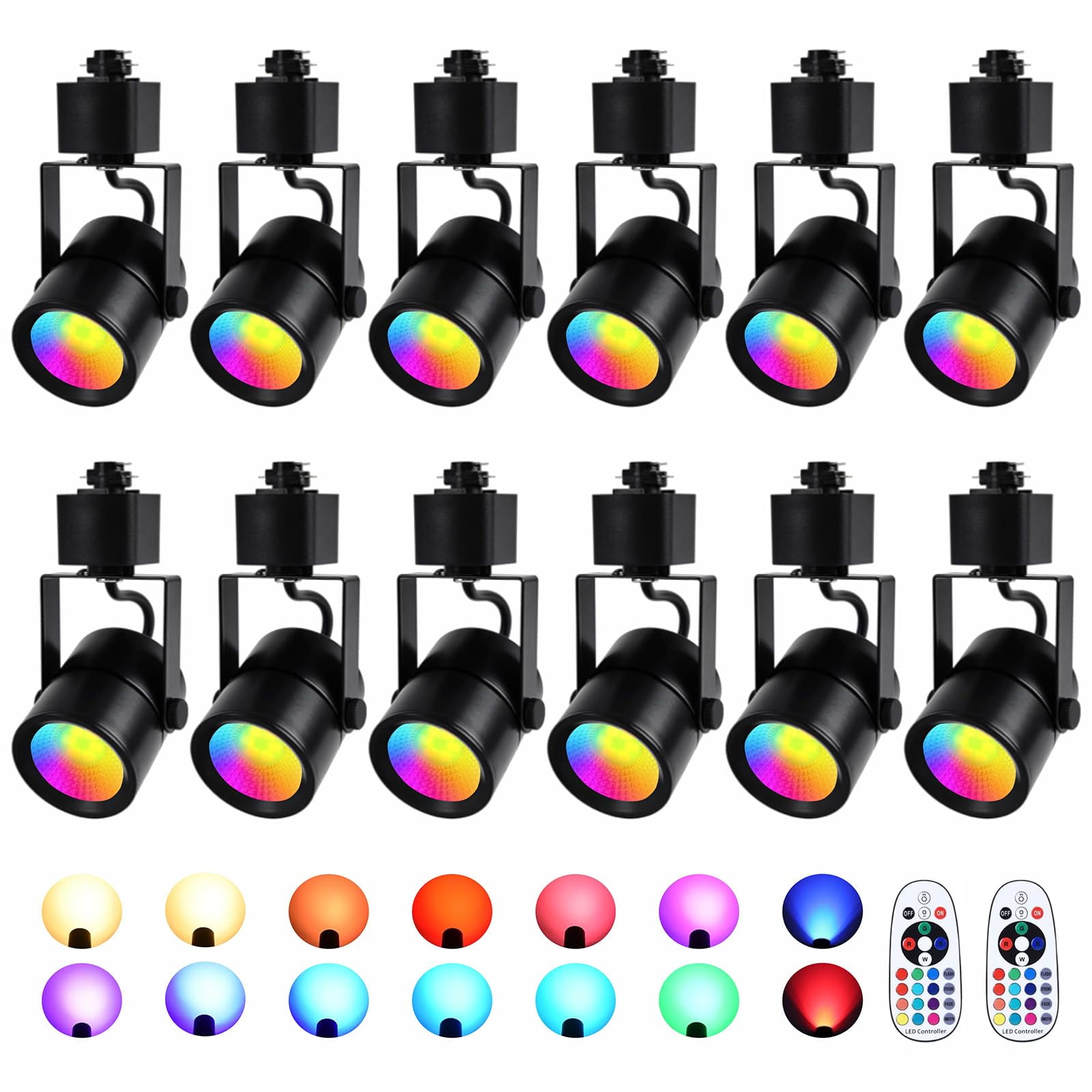 AGDJASA 10W RGBW Track Light Heads, 16 Color Adjustable and Warm White ...
