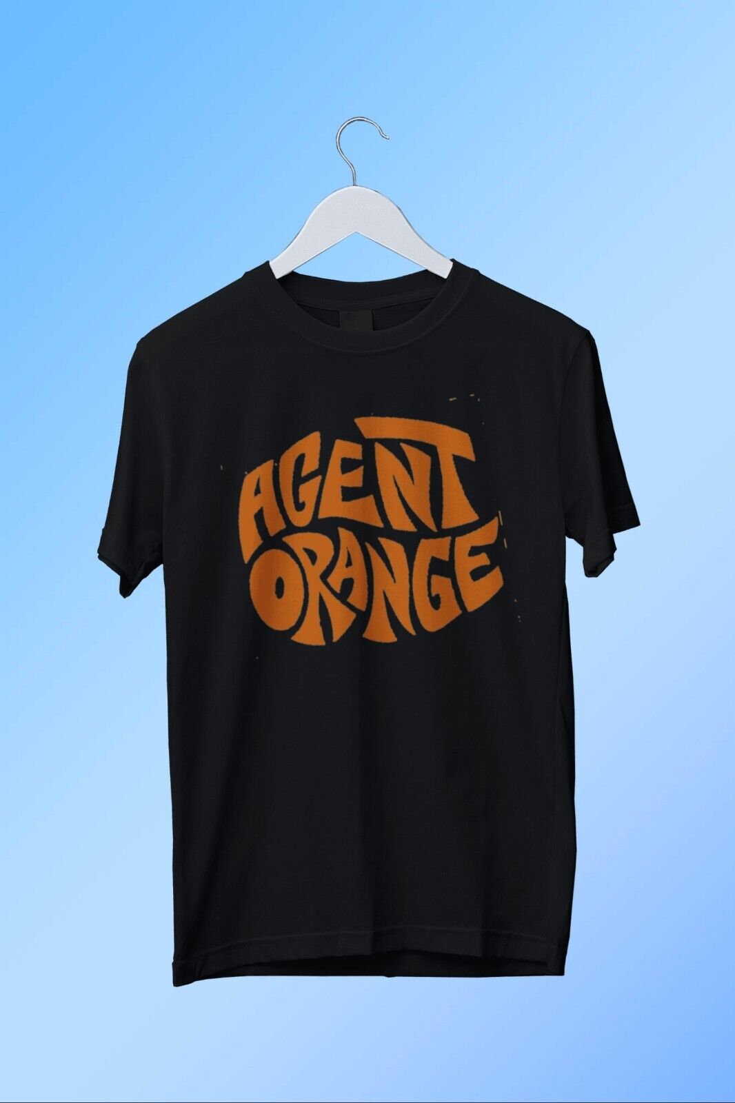AGENT ORANGE Men's Large Black T-Shirt Punk Heavy Rock Band Music Print ...