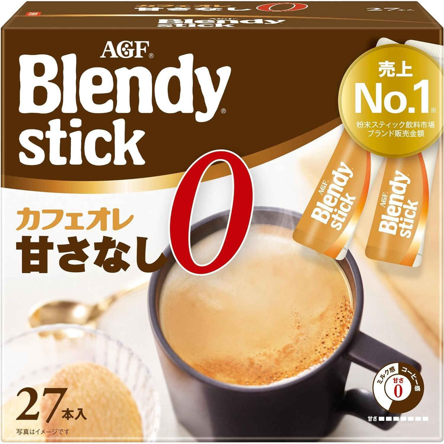 AGF Blendy Stick Cafe au Lait Non-Sweet 27 Sticks Stick Coffee Made in ...
