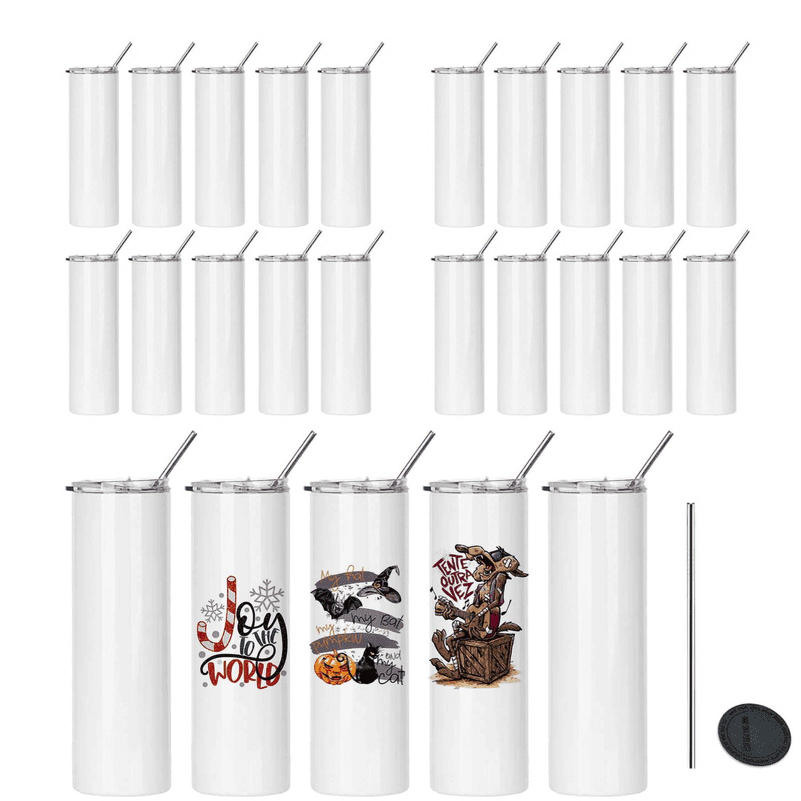 AGH 25 Pack Sublimation Tumbler Blanks with Lid and Stainless Steel ...