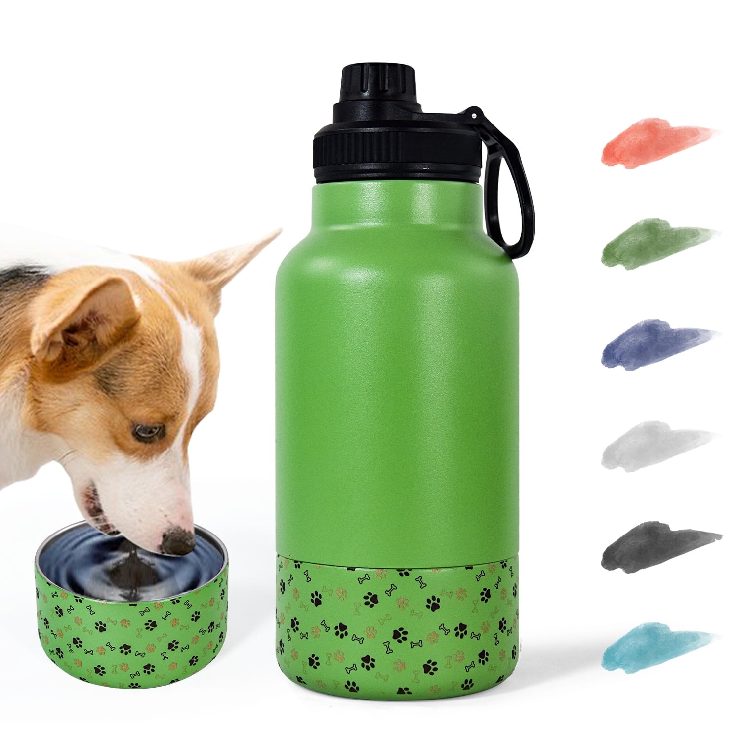 AGH 32oz Water Bottle with Detachable Bowl, Portable Dog Water Bottle ...