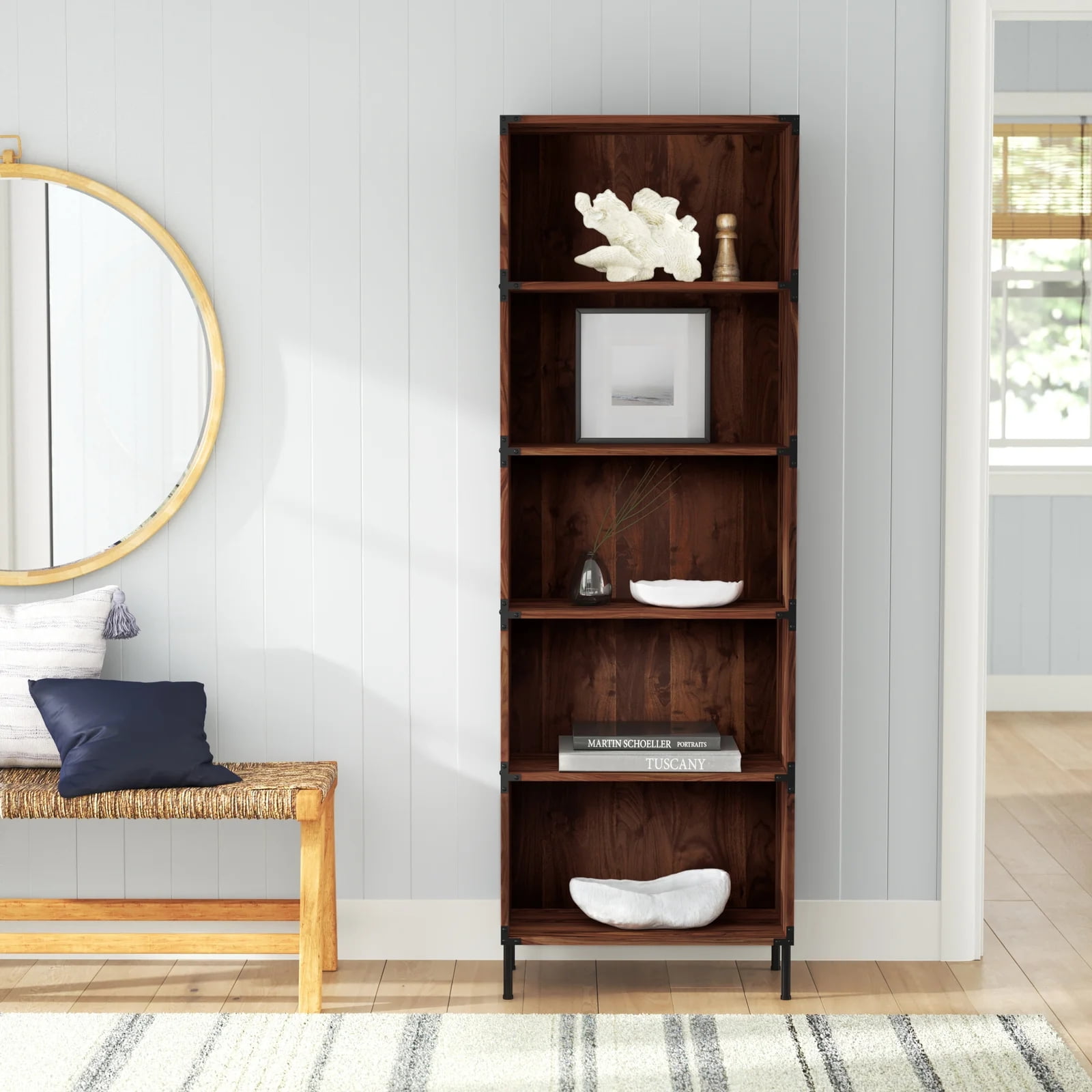 AGH DECO Brunei 5 Shelf Bookcase - Walmart.com