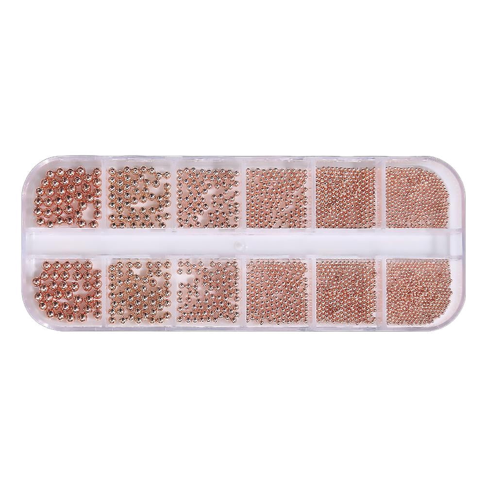 AGIUFGS Gold Nail Art Microbeads in 12-Grid Box, Festive Holiday ...