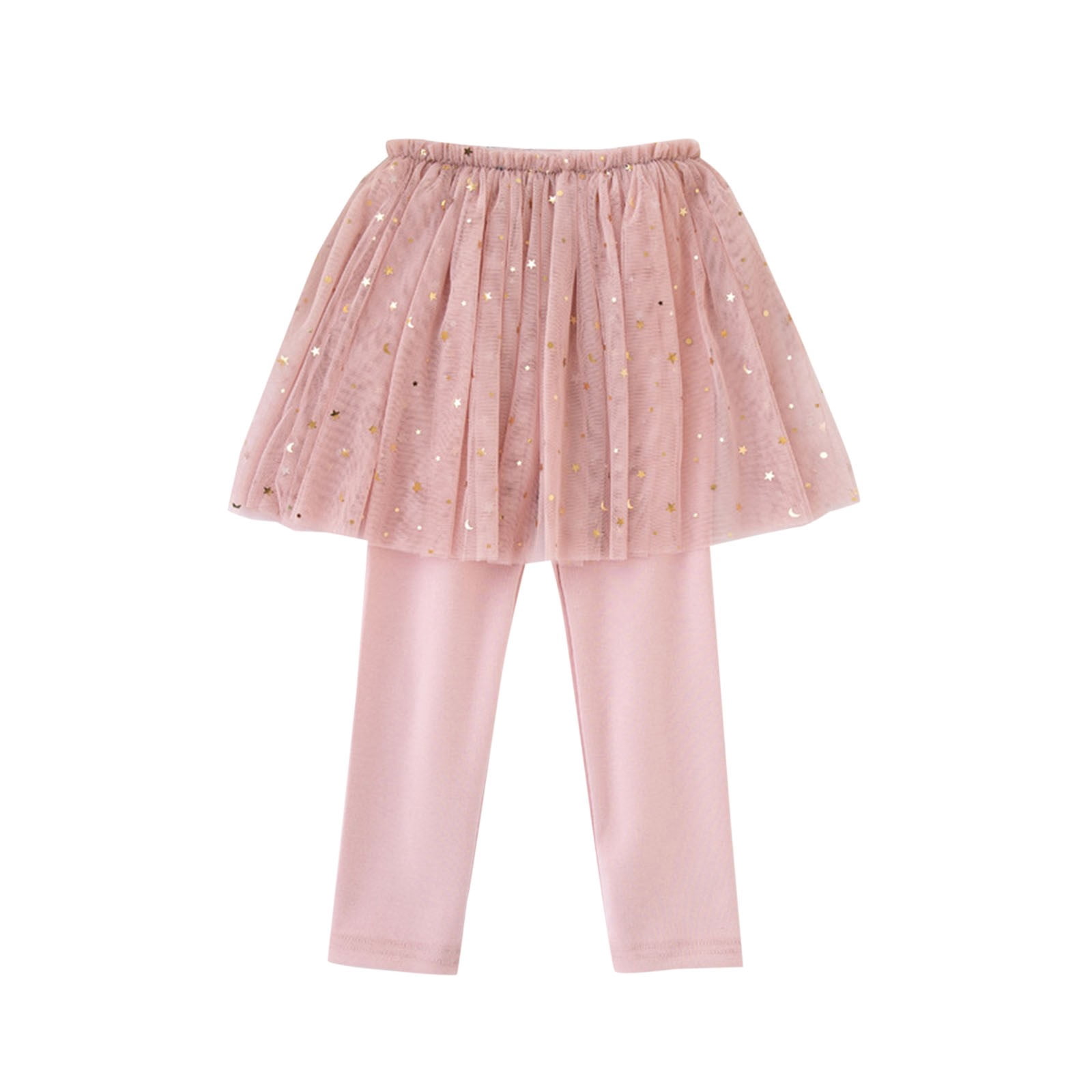 AGKIZG Girls 2-10 Years Sequin Star Print Fall Mesh Skirt Faux Skirted ...