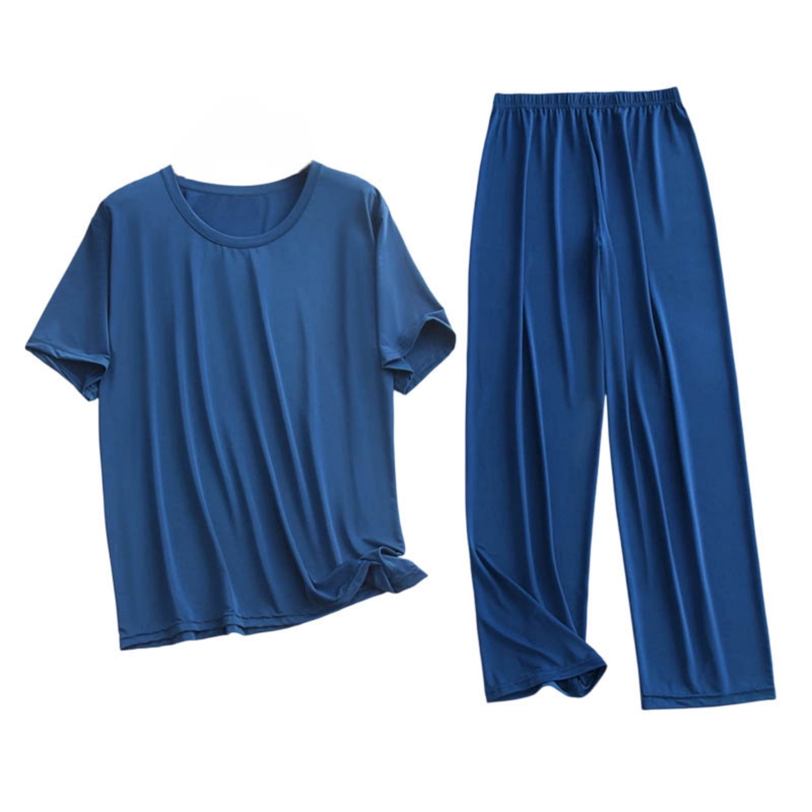 AGKIZG Men's Fashion Summer Thin Ice Silk Fitness Sports Solid Color ...