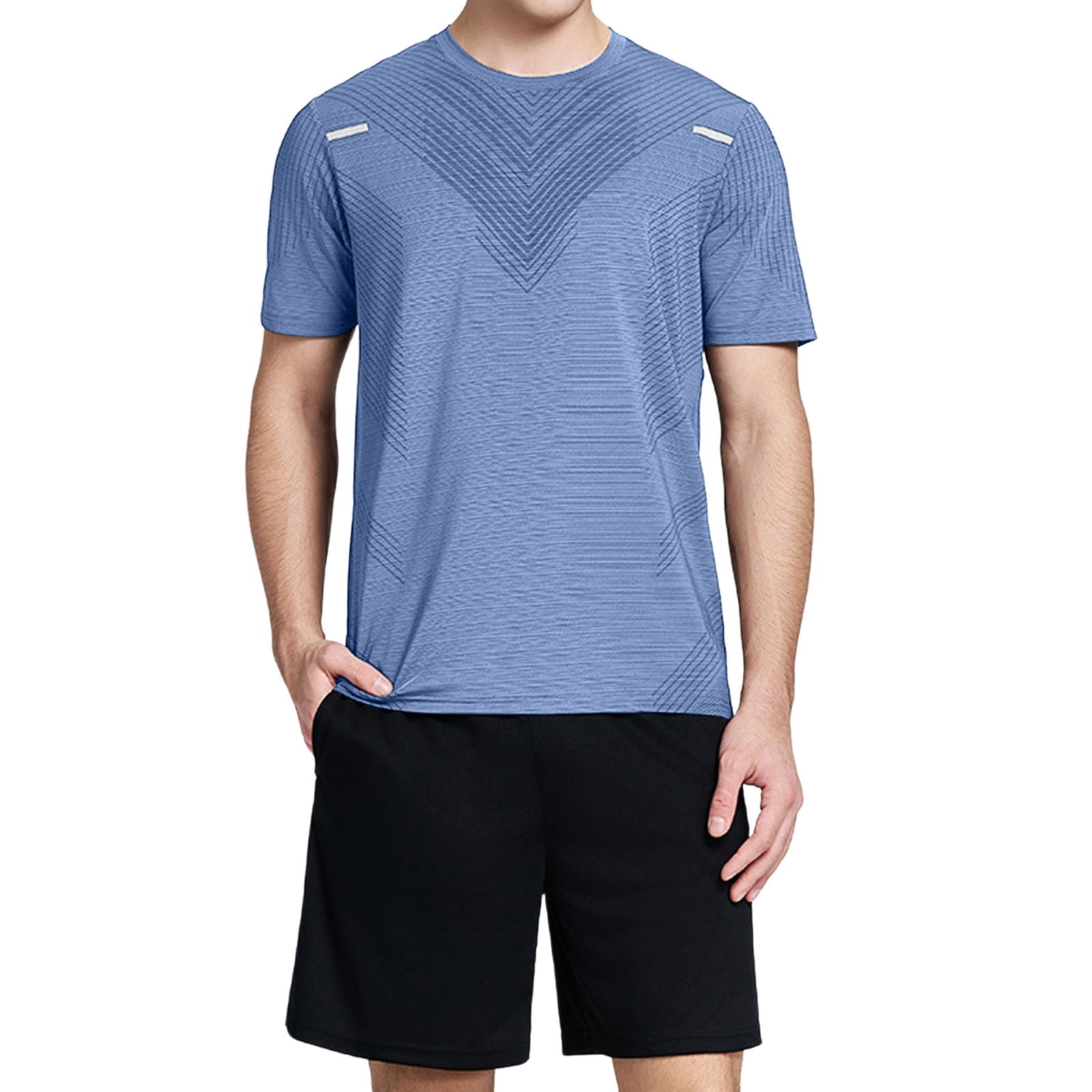 AGKIZG Men's Short Sleeve Ice Cool Summer Sports 2 Piece Set Breathable ...