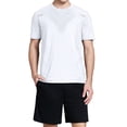 AGKIZG Men's Short Sleeve Ice Cool Summer Sports 2 Piece Set Breathable ...