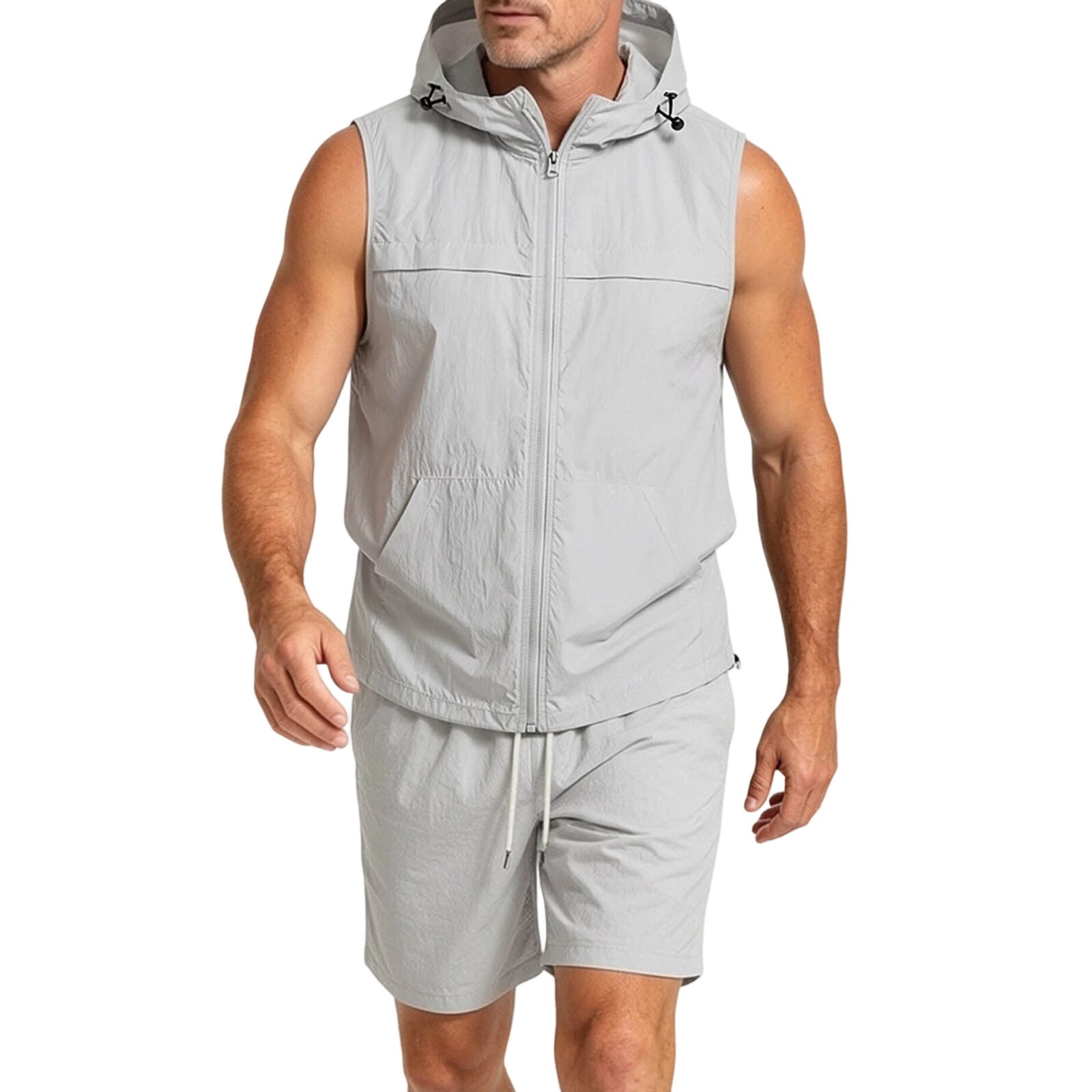 AGKIZG Men's Summer Trendy Loose Short Sleeve Shorts Casual Solid Color ...