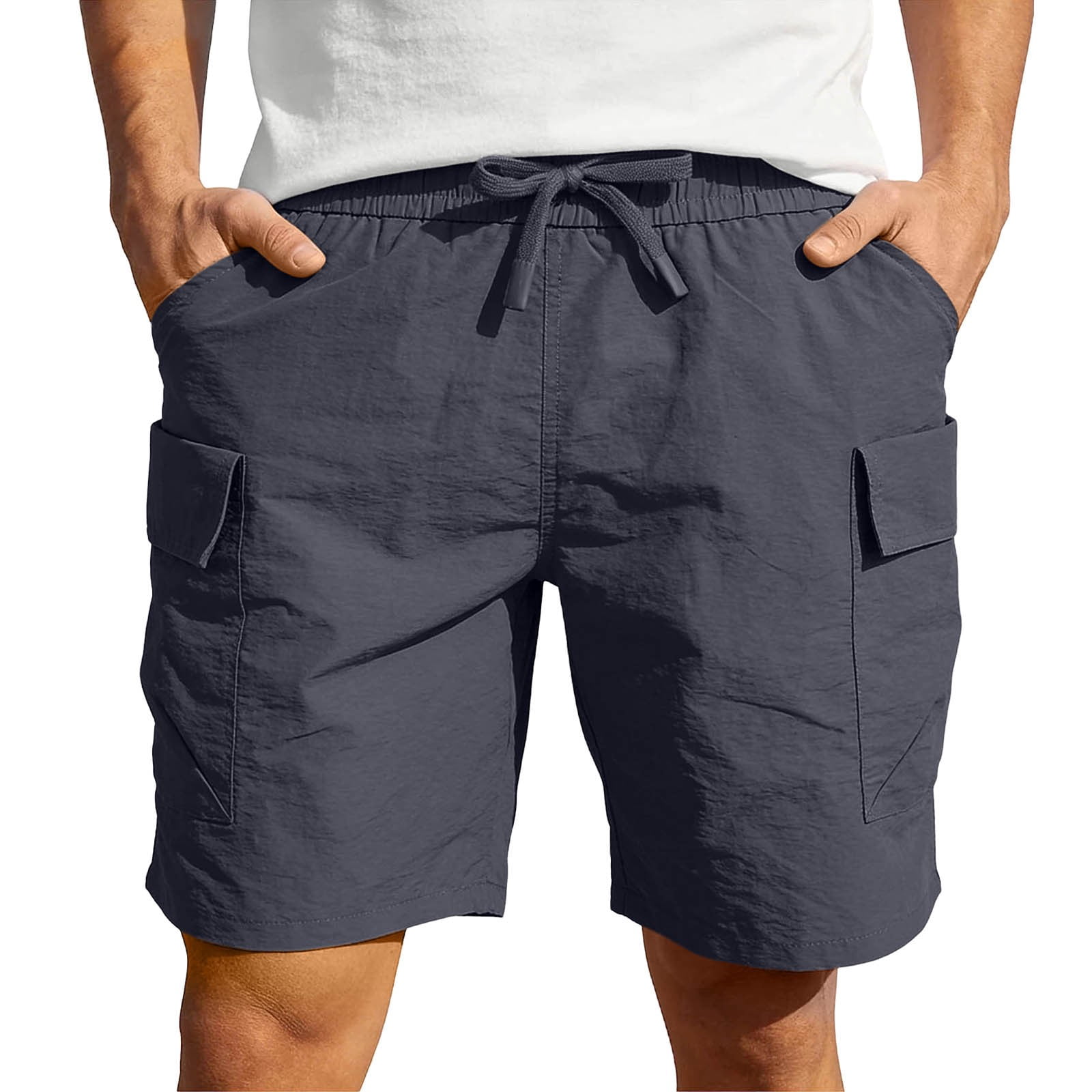 AGKIZG Print Men Color Gym Shorts Elastic Waist Zipper Pockets ...