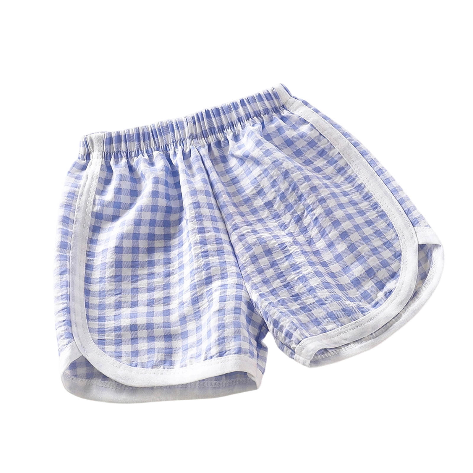 AGKIZG Print Plaid Loose Home Casual Solid Color Shorts for Boys Girls ...