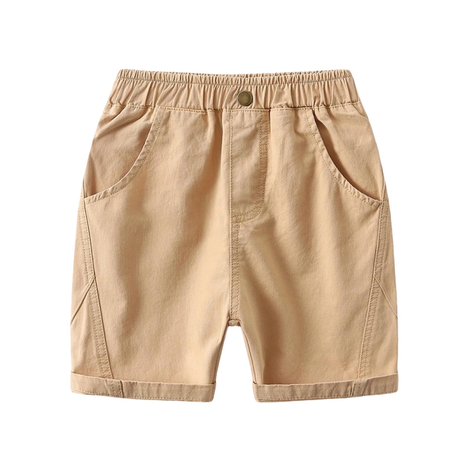 AGKIZG Solid Color Casual Five Point Cargo Daily Outer Shorts for Boys ...