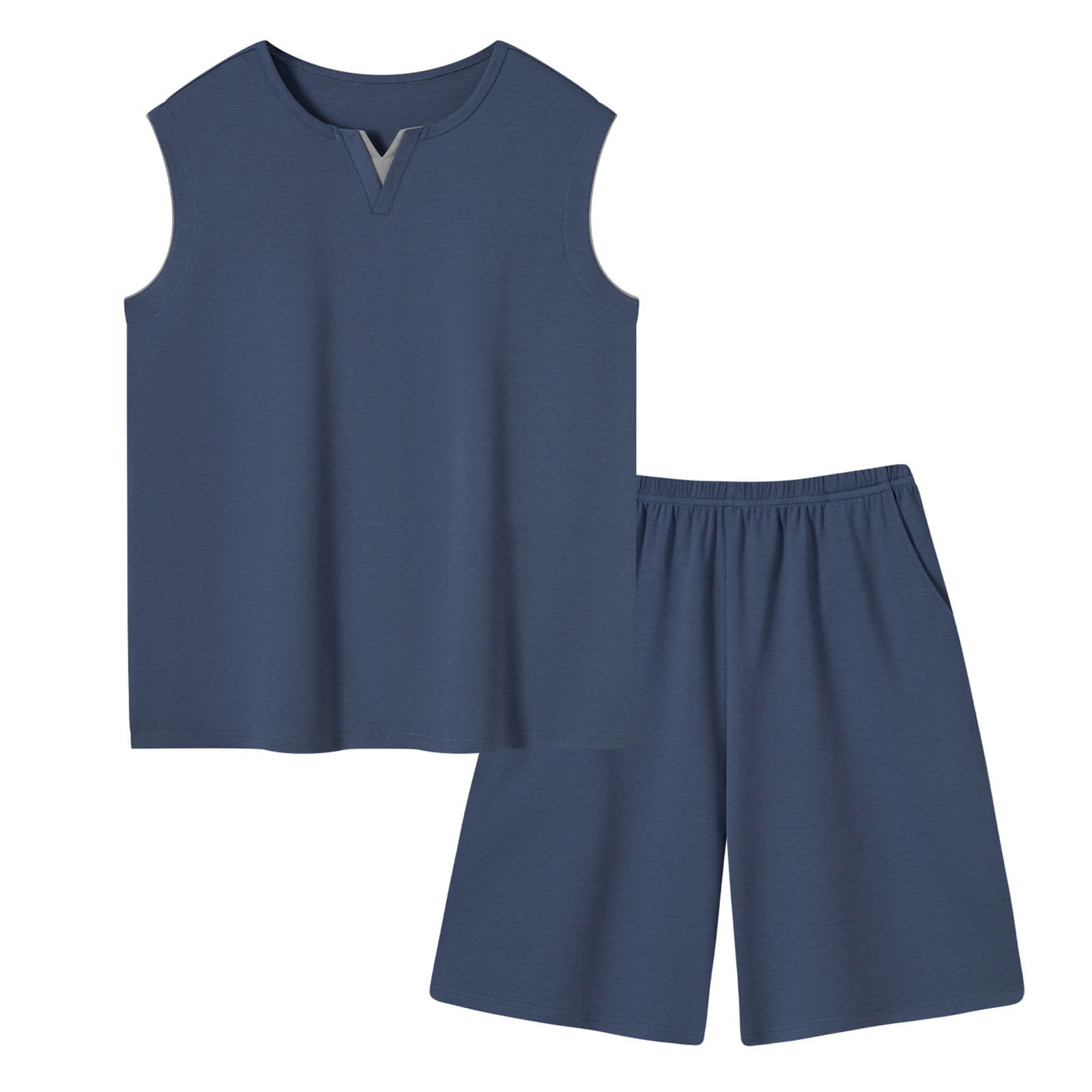AGKIZG Solid Color Crew Neck Notch Button Up Sleeveless Tank Top ...