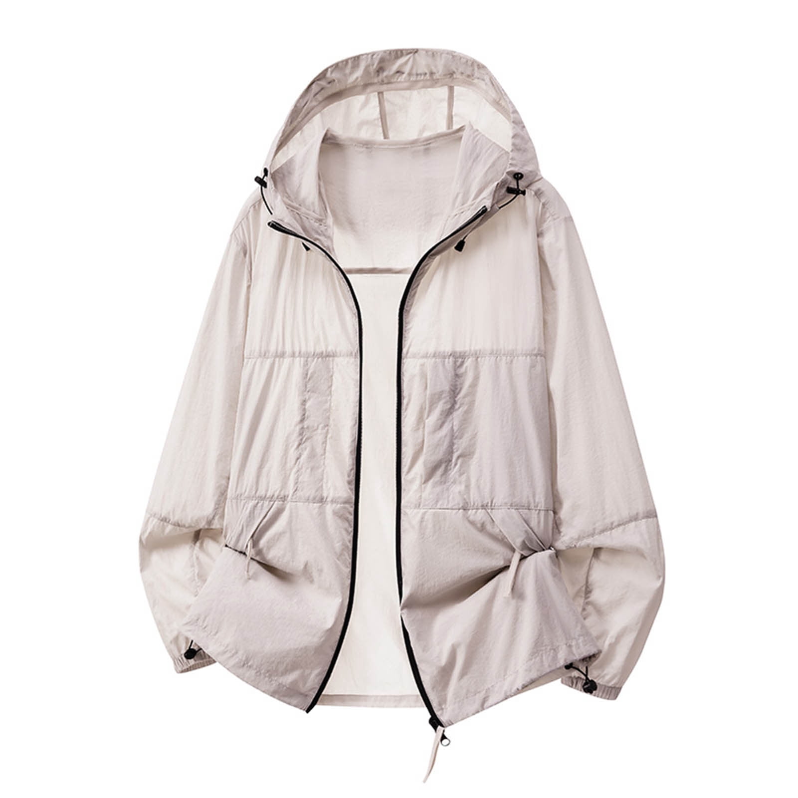 AGKIZG Solid Color Fashion Outdoor Pocket Sun Protection Hooded Long ...