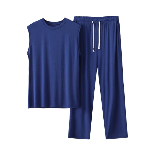 AGKIZG Solid Color Fashion Sleeveless Crew Neck Casual Sports ...