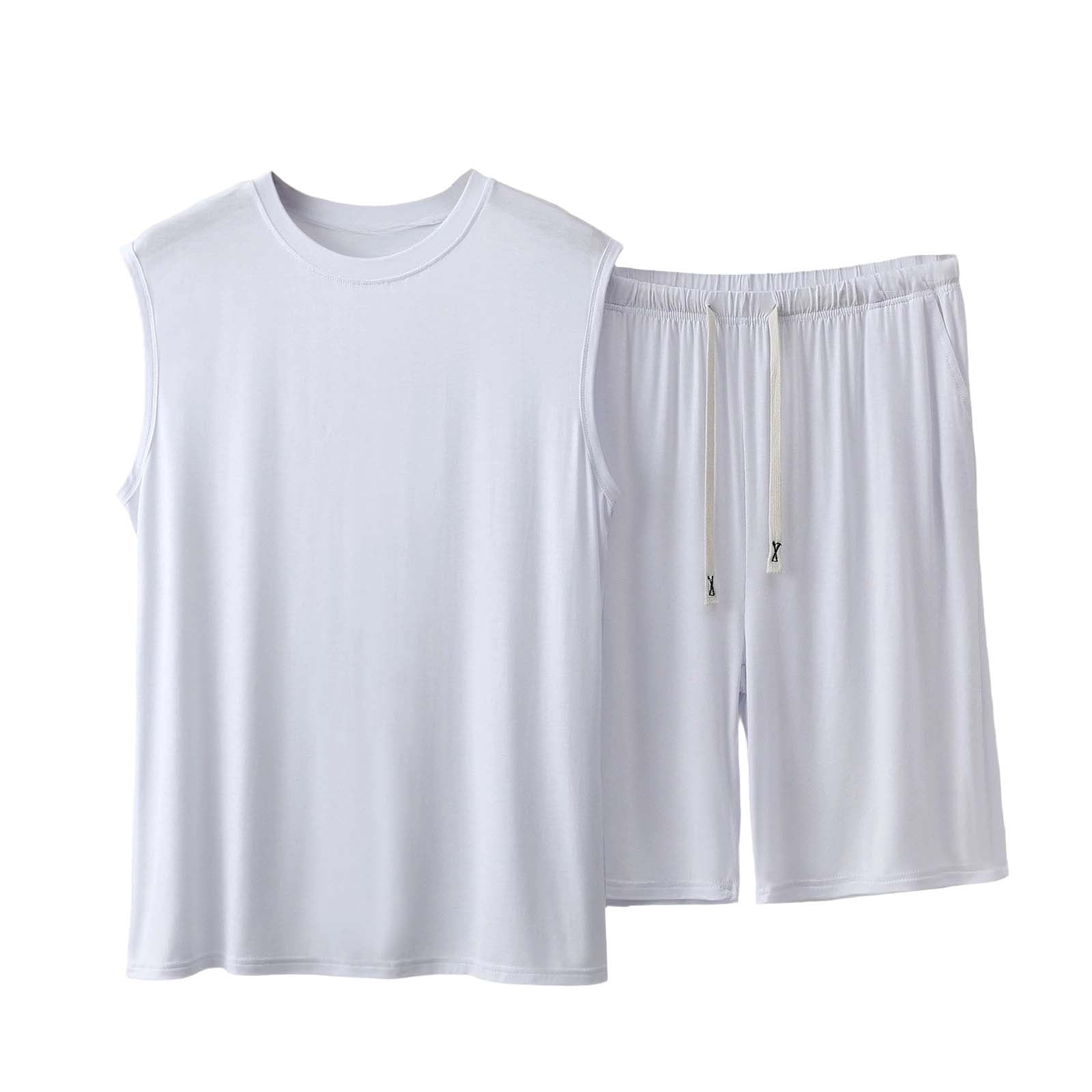 AGKIZG Solid Color Fashion Sleeveless Crew Neck Casual Sports ...