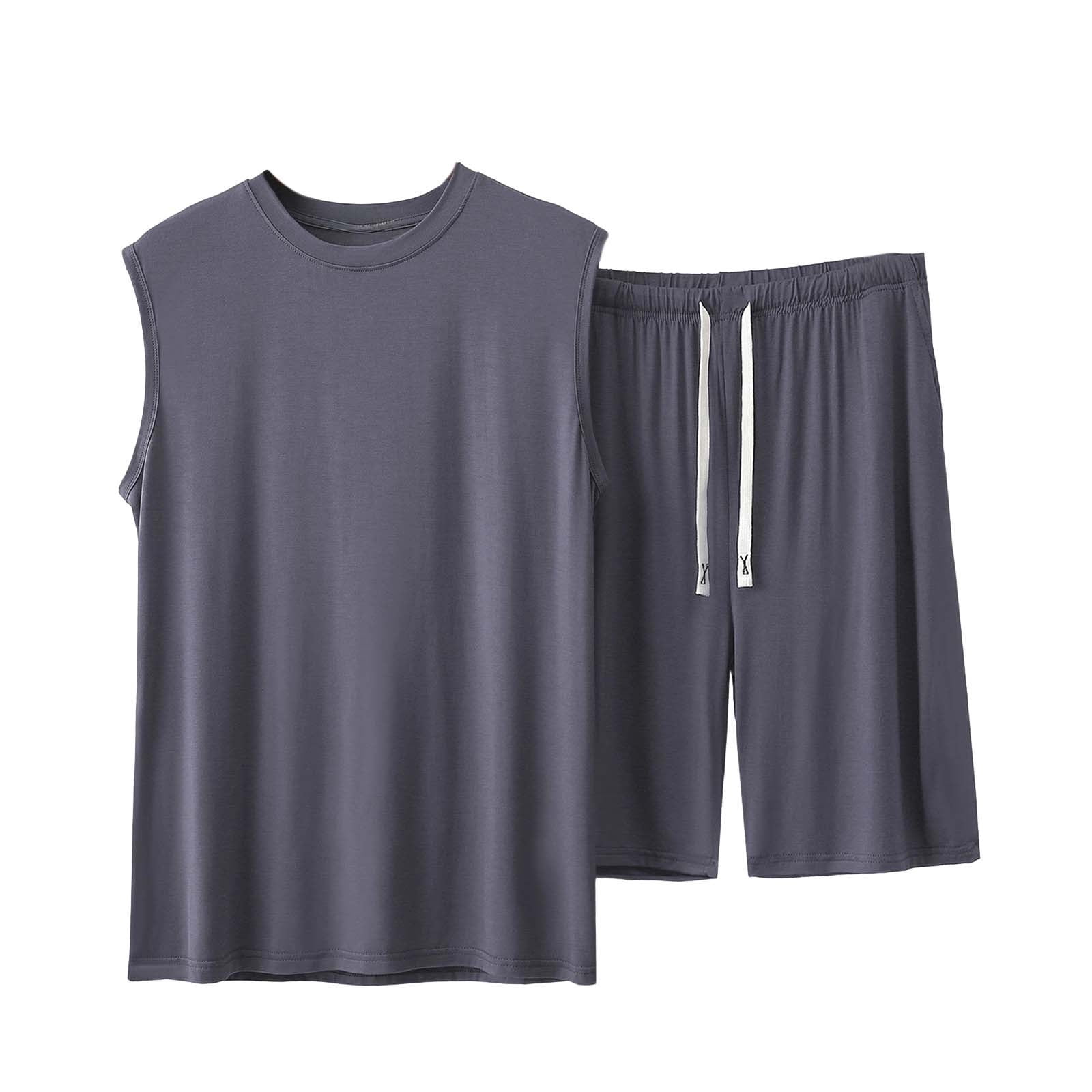 AGKIZG Solid Color Fashion Sleeveless Crew Neck Casual Sports ...