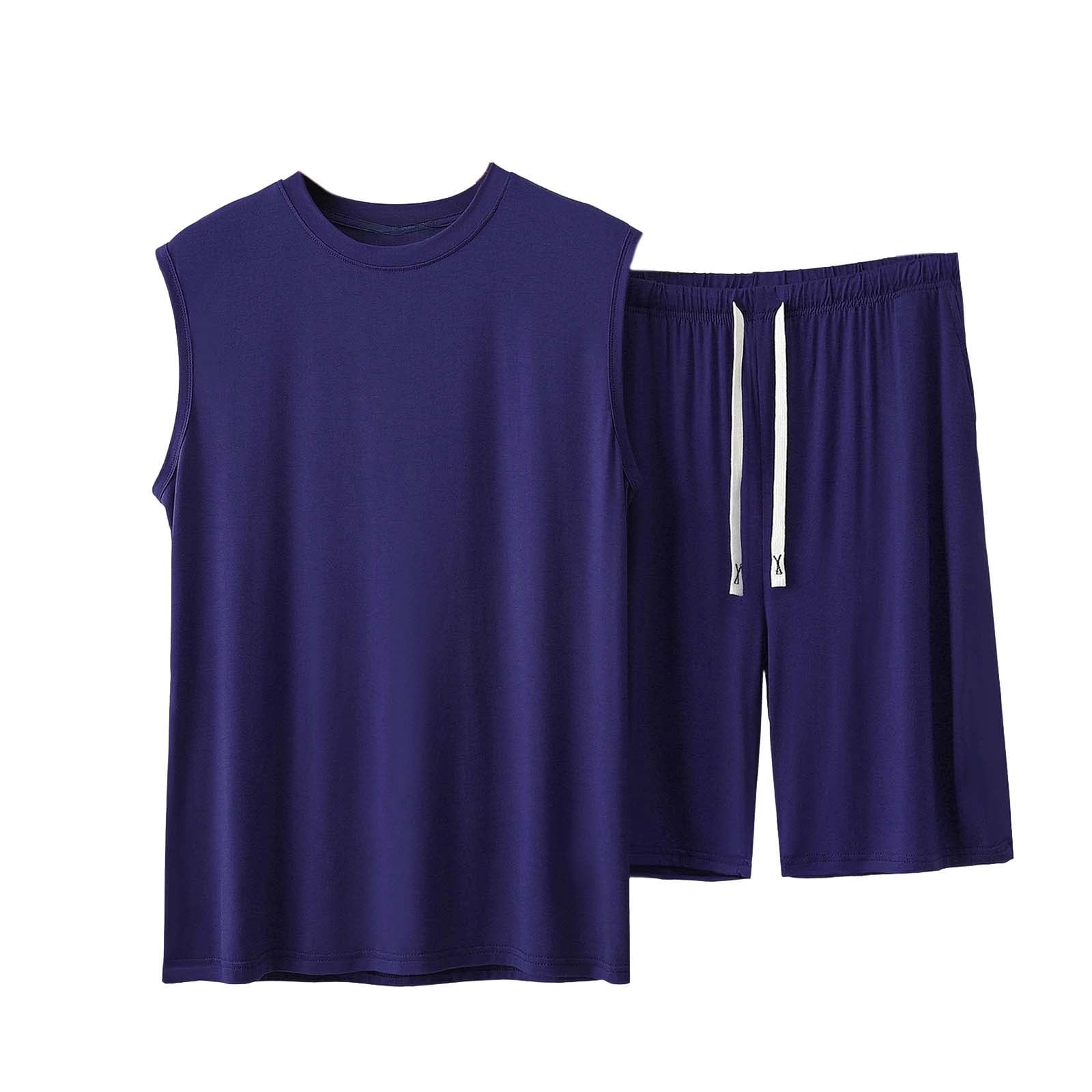 AGKIZG Solid Color Fashion Sleeveless Crew Neck Casual Sports ...
