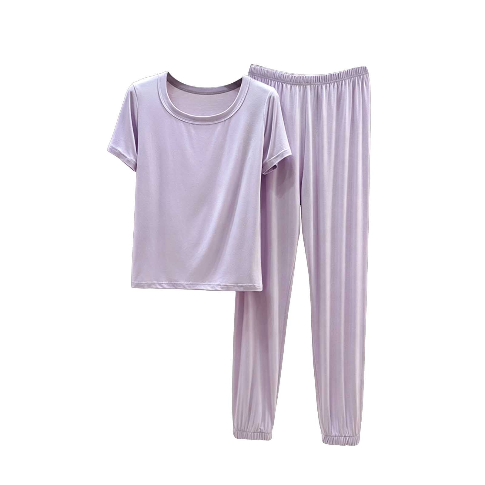 AGKIZG Solid Color Loungewear Set for Women Crew Neck Sleeveless Top ...