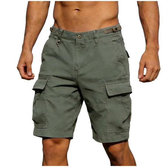 AGKIZG Solid Color Men Denim Casual Shorts Elastic Waist Drawstring ...