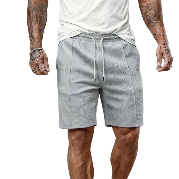 AGKIZG Solid Color Men Fashion Cargo Shorts Elastic Waist Decorative ...