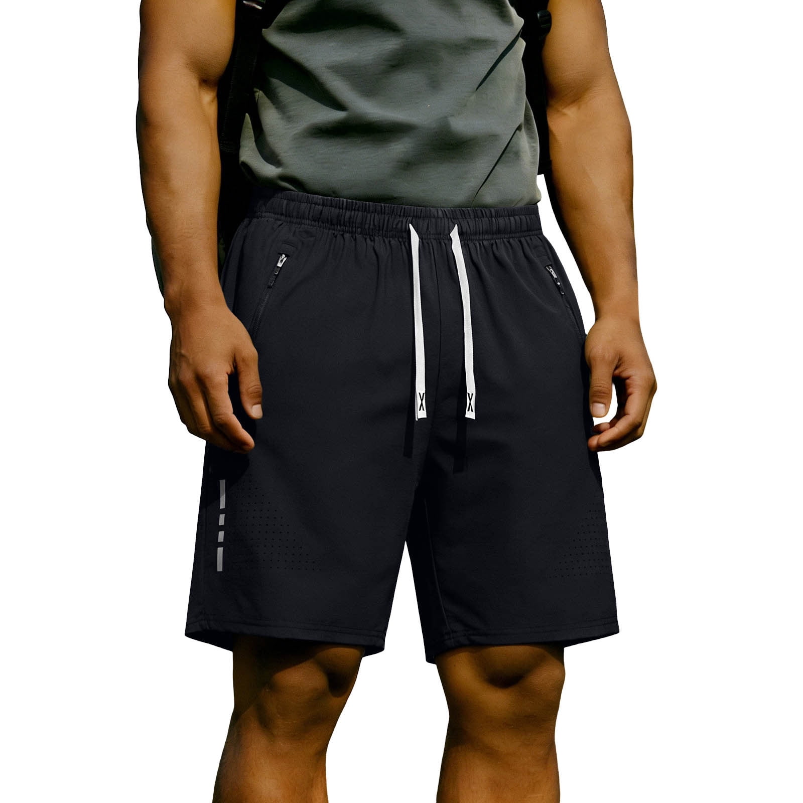 AGKIZG Solid Color Men Mesh Liner Swim Trunks Elastic Waist Drawstring ...
