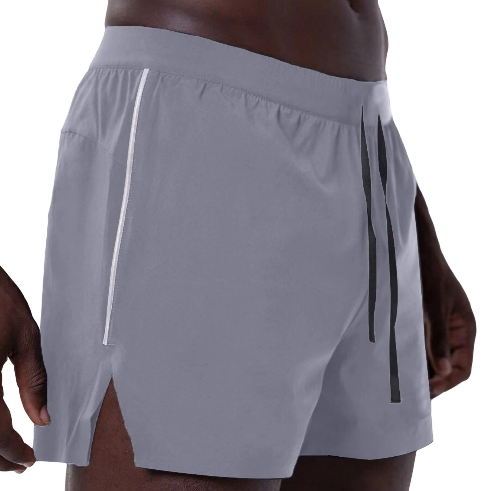 AGKIZG Solid Color Men Summer Cargo Shorts Elastic Waist Loose ...