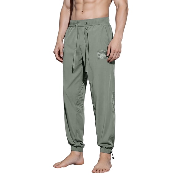 AGKIZG Solid Color Men's Ankle Tied Sweatpants Loose Slim Drape ...