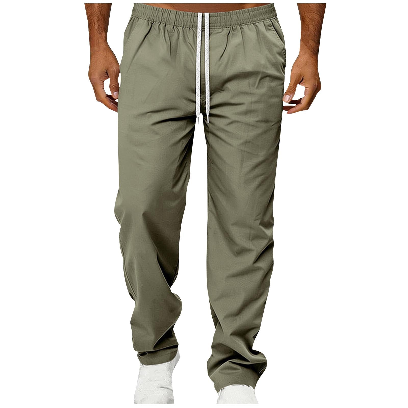 AGKIZG Solid Color Men's Cargo Pants Loose Sport Style Multi Pocket ...