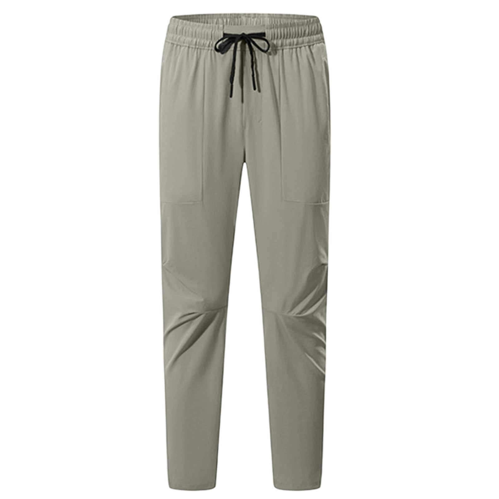 AGKIZG Solid Color Men's Ice Silk PantBreathable Casual Pants Commute ...