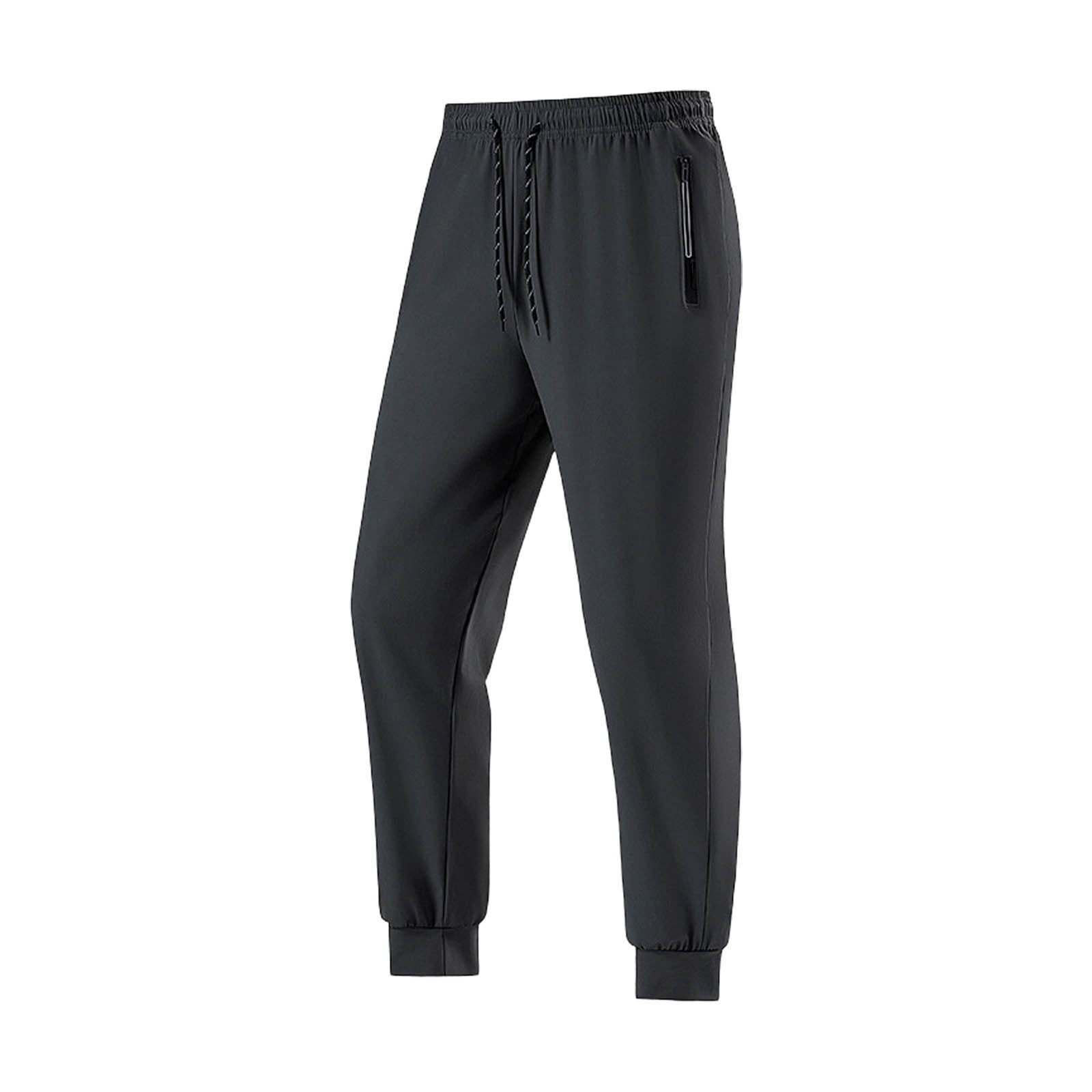 AGKIZG Solid Color Men's Ice Silk Sport Pants Stretch Waist Drawstring ...